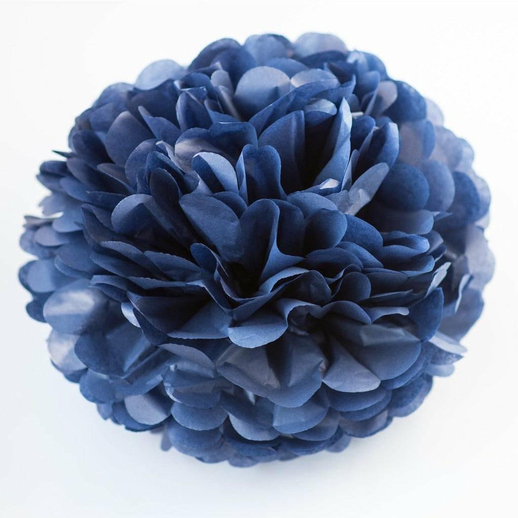 Pom pom tissue paper flower 25 cm - dark blue – Decora House