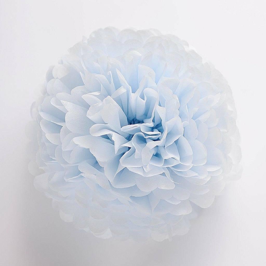 Pom pom tissue paper flower 35 cm - gentle light blue – Decora House